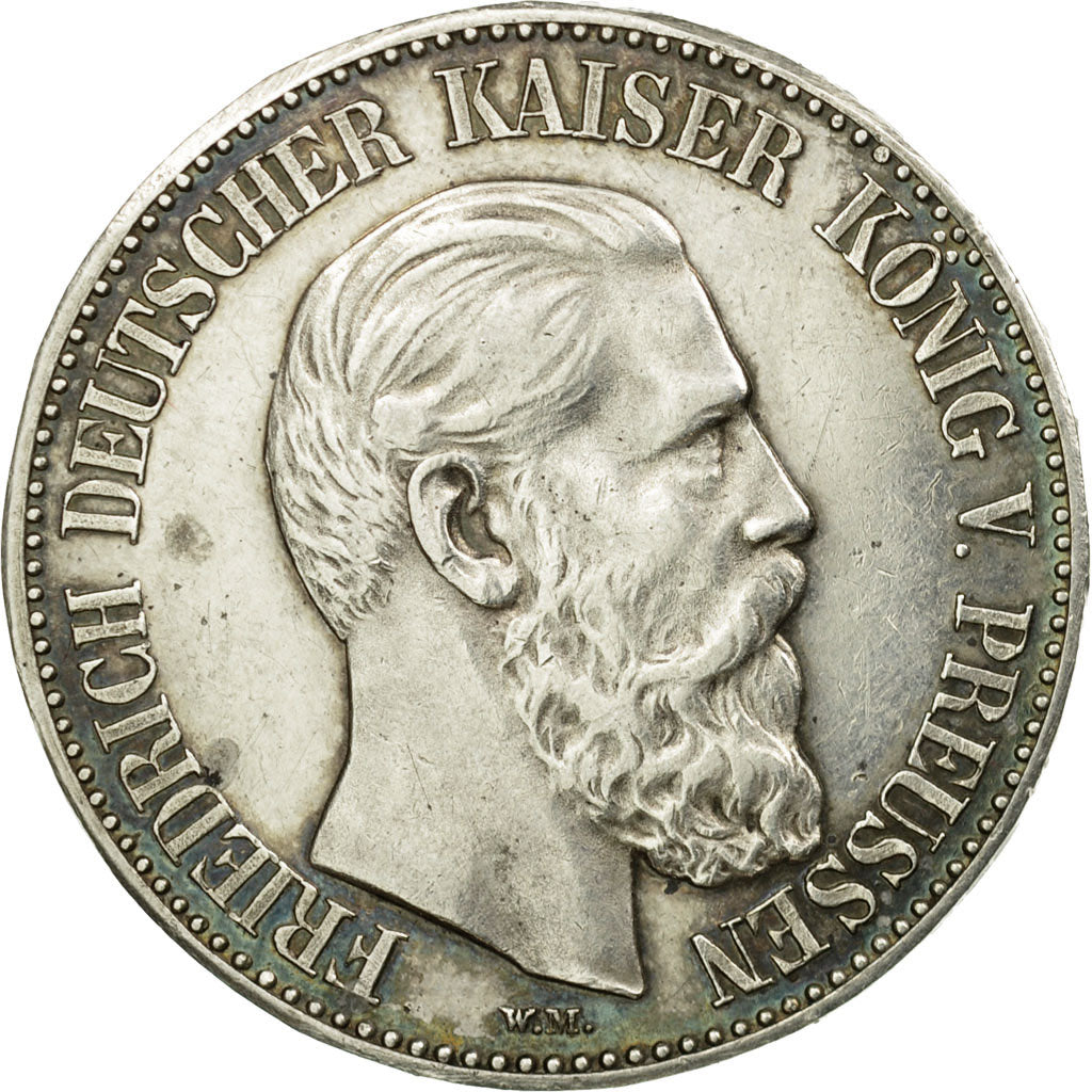 Coin Germany PRUSSIA Friedrich III 2 Mark 1888 Berlin Uniface Pattern ...