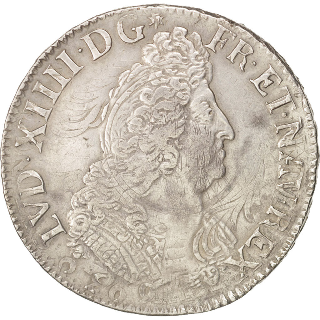 Coin France Louis XIV Écu aux insignes Ecu 1701 Troyes EF(40-45 ...