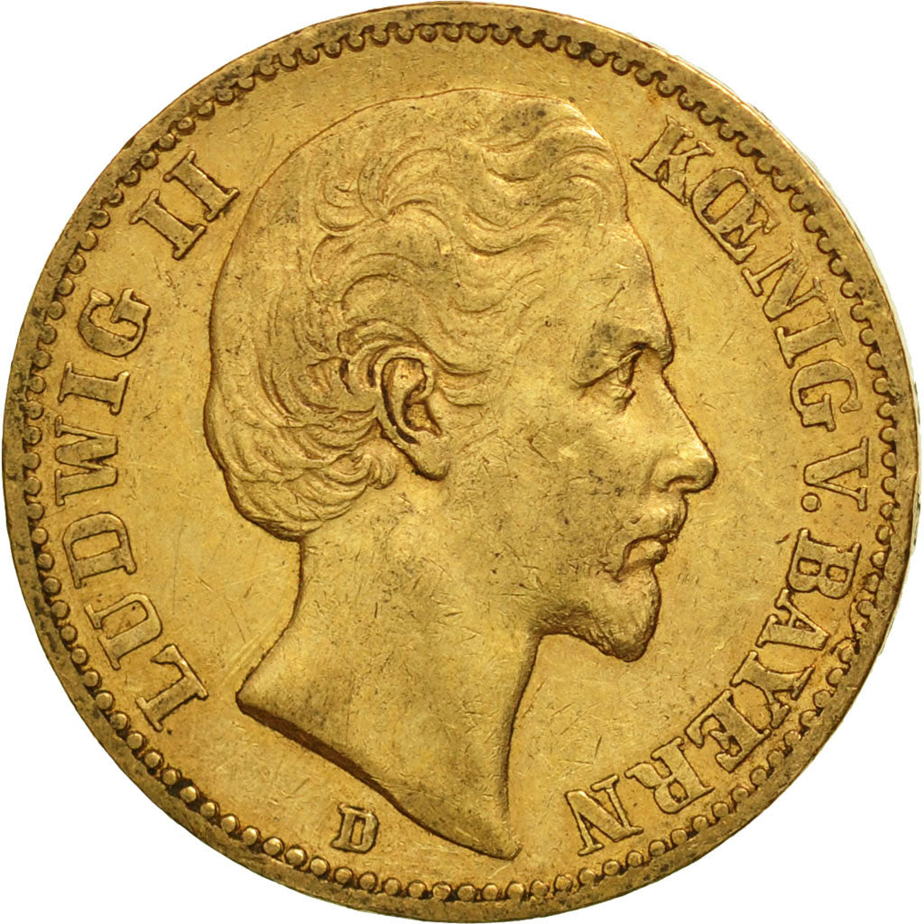 Stati tedeschi BAVARIA Ludwig II 20 Mark 1872 BB Oro KM:894 ...