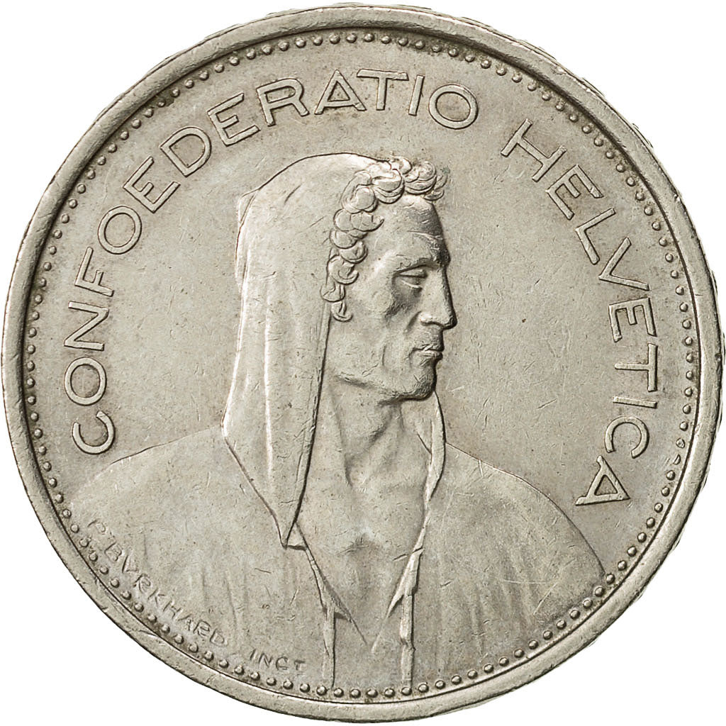 Switzerland 5 Francs 1968 Bern EF(40-45) Copper-nickel KM:40a.1 ...