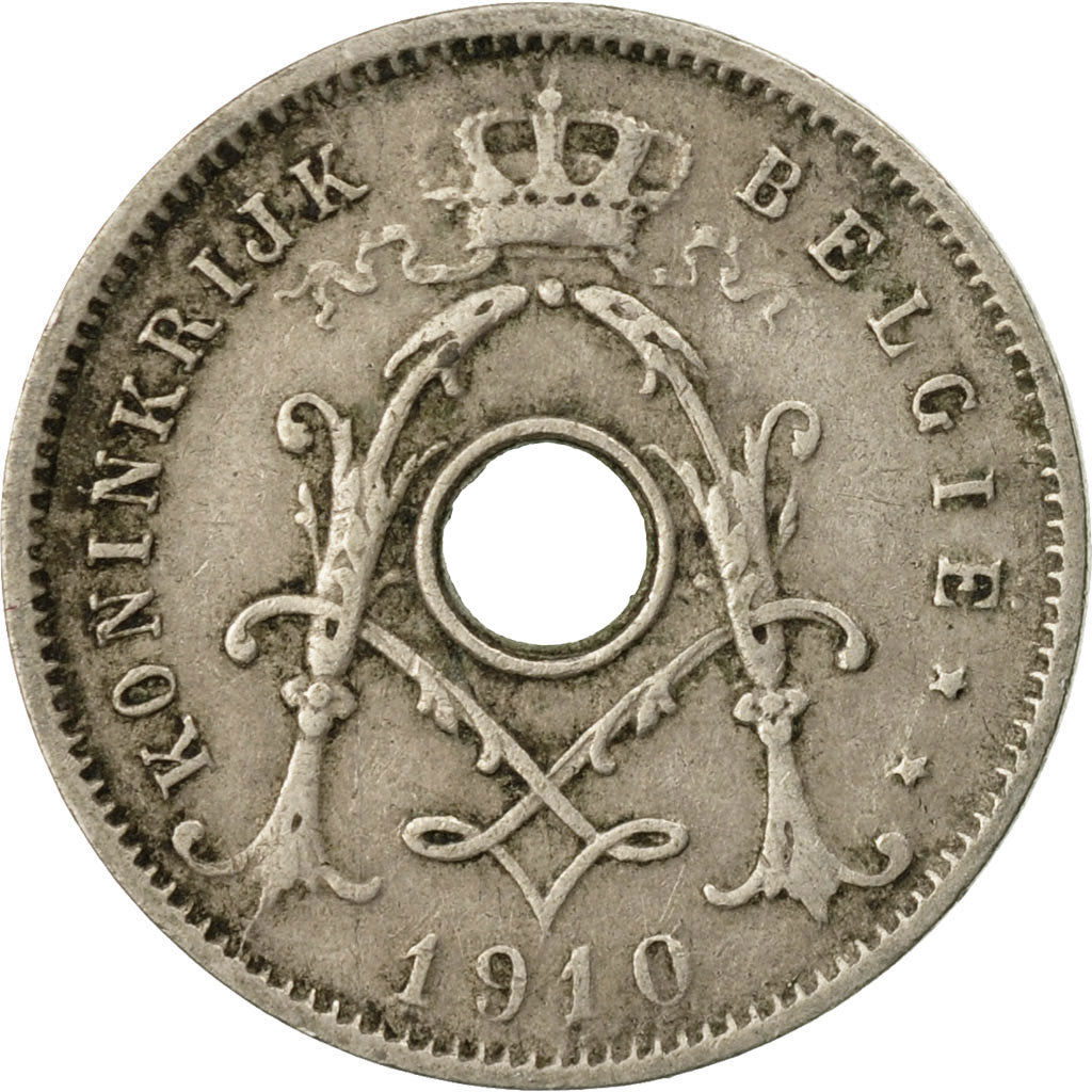 Coin Belgium 5 Centimes 1910 VF(30-35) Copper-nickel KM:67 ...
