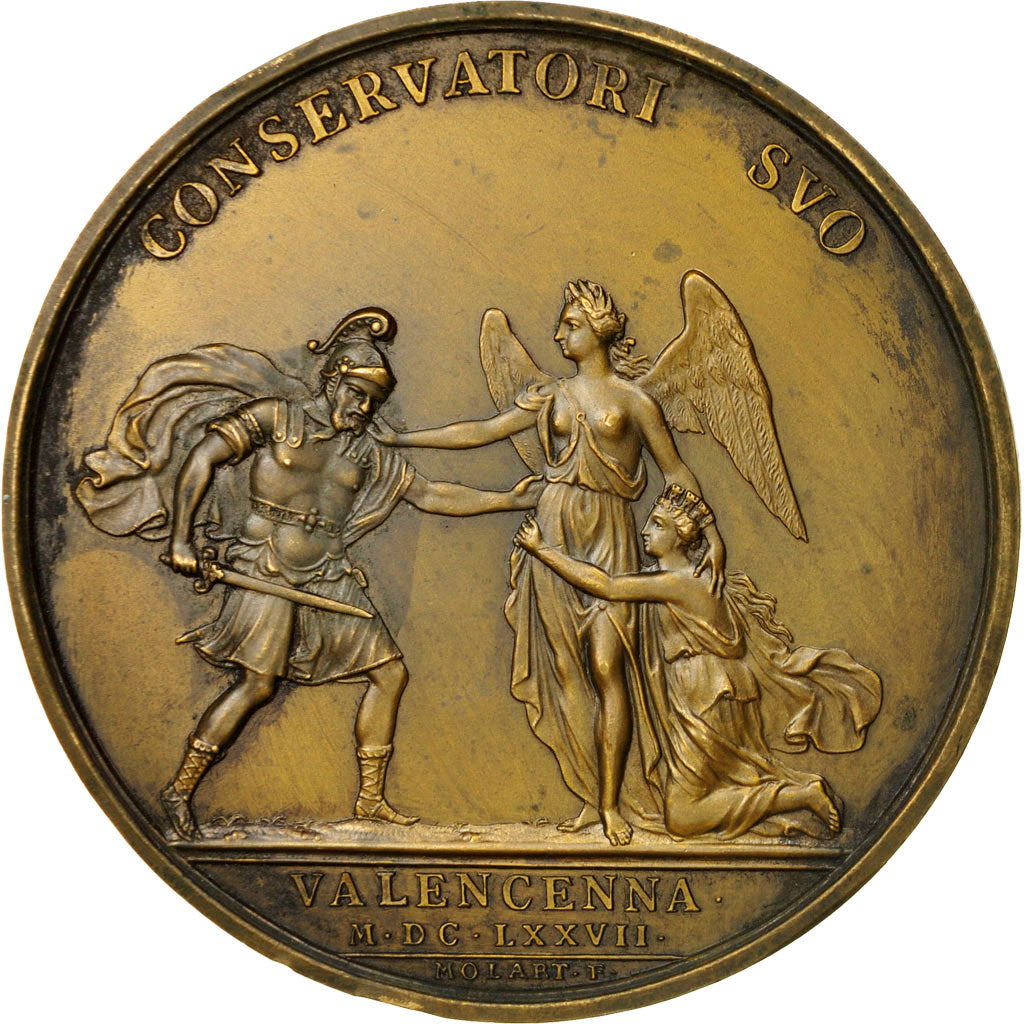France Medal Ludovicus Magnus Rex Christianissimus 1677 Molart AU(50-53 ...