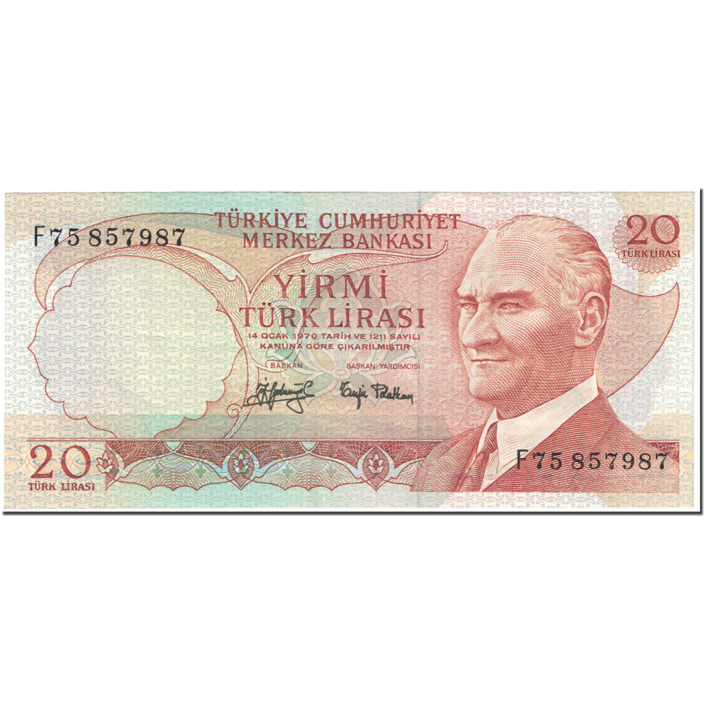 Banknote Turkey 20 Lira 1979-87 Undated(1979-87) KM:187a AU(55-58 ...