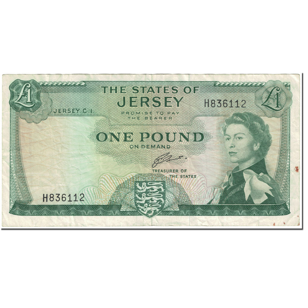 Banknote Jersey 1 Pound 1963 Undated (1963) KM:8b VF(20-25 ...