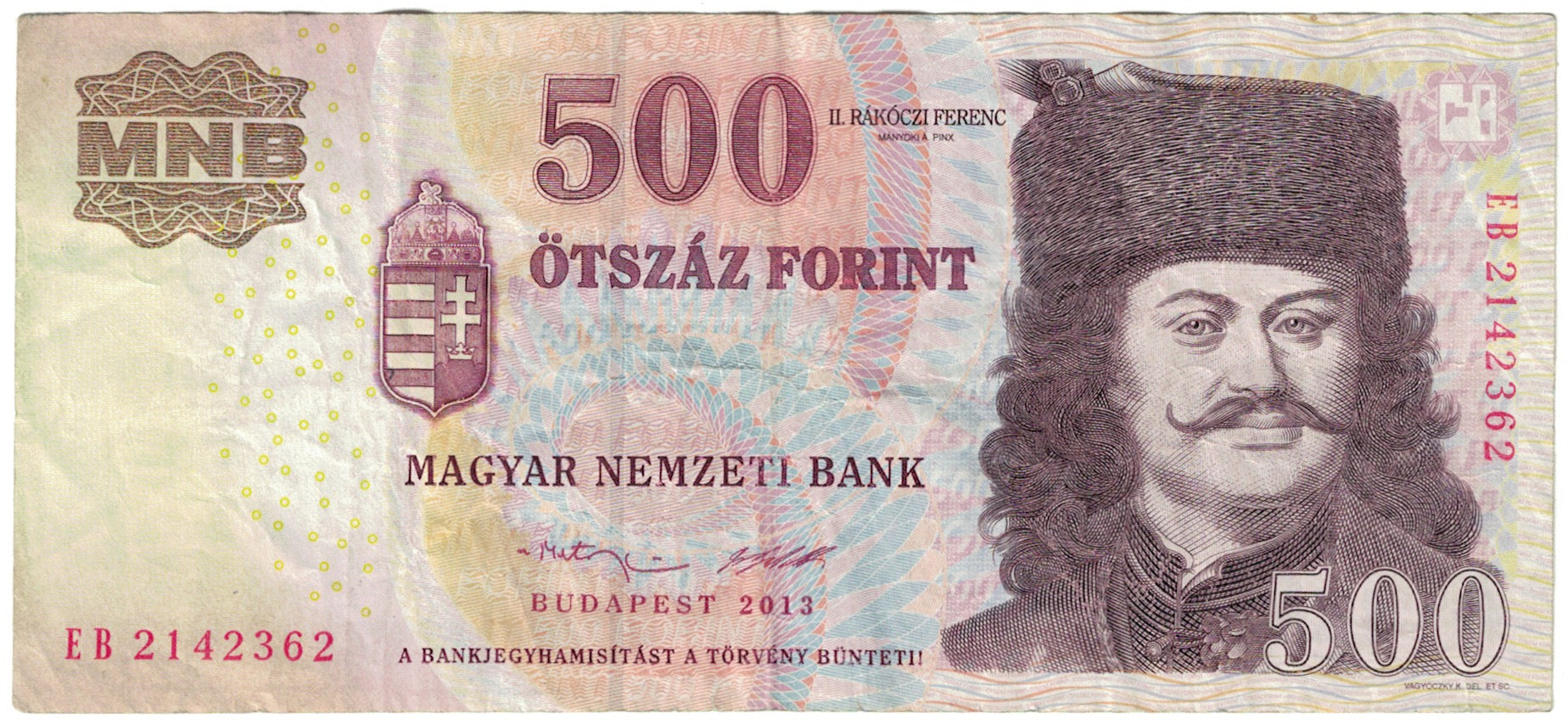 Banknote Hungary 500 Forint 2013 EF(40-45) – Numiscorner.com