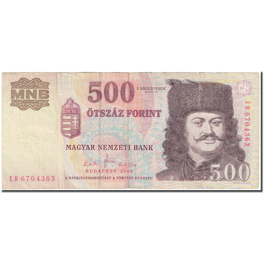 Banknote Hungary 500 Forint 2008 KM:196b VF(20-25) – Numiscorner.com