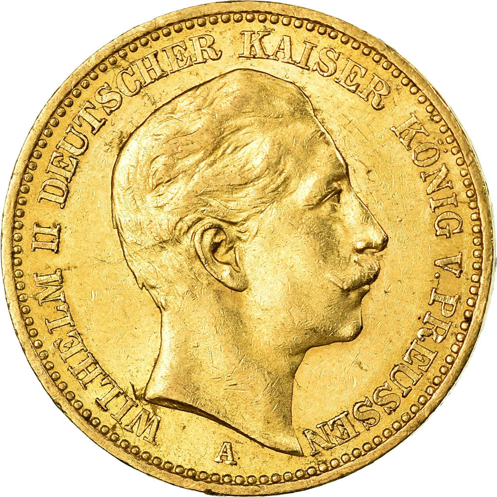 Coin German States PRUSSIA Wilhelm II 20 Mark 1892 Berlin AU(55-58 ...