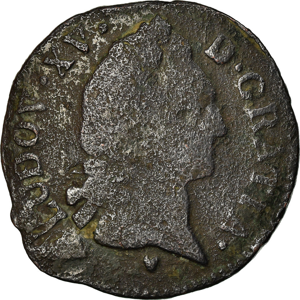 Coin France Louis XV Demi sol d'Aix 1/2 Sol 1770 Aix F(12-15) Copper ...