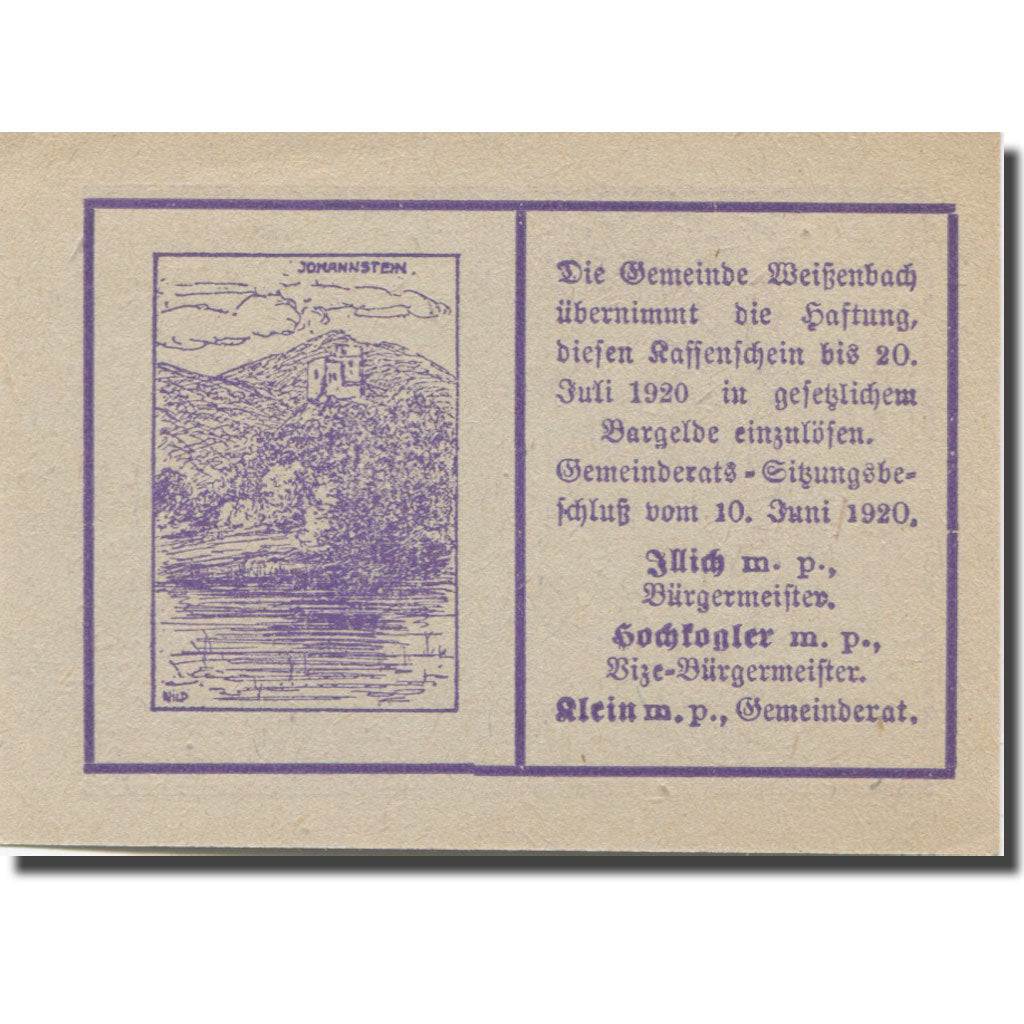 Banknote Austria Weissenbach bei Mödling N.Ö. Gemeinde 10 Heller ...