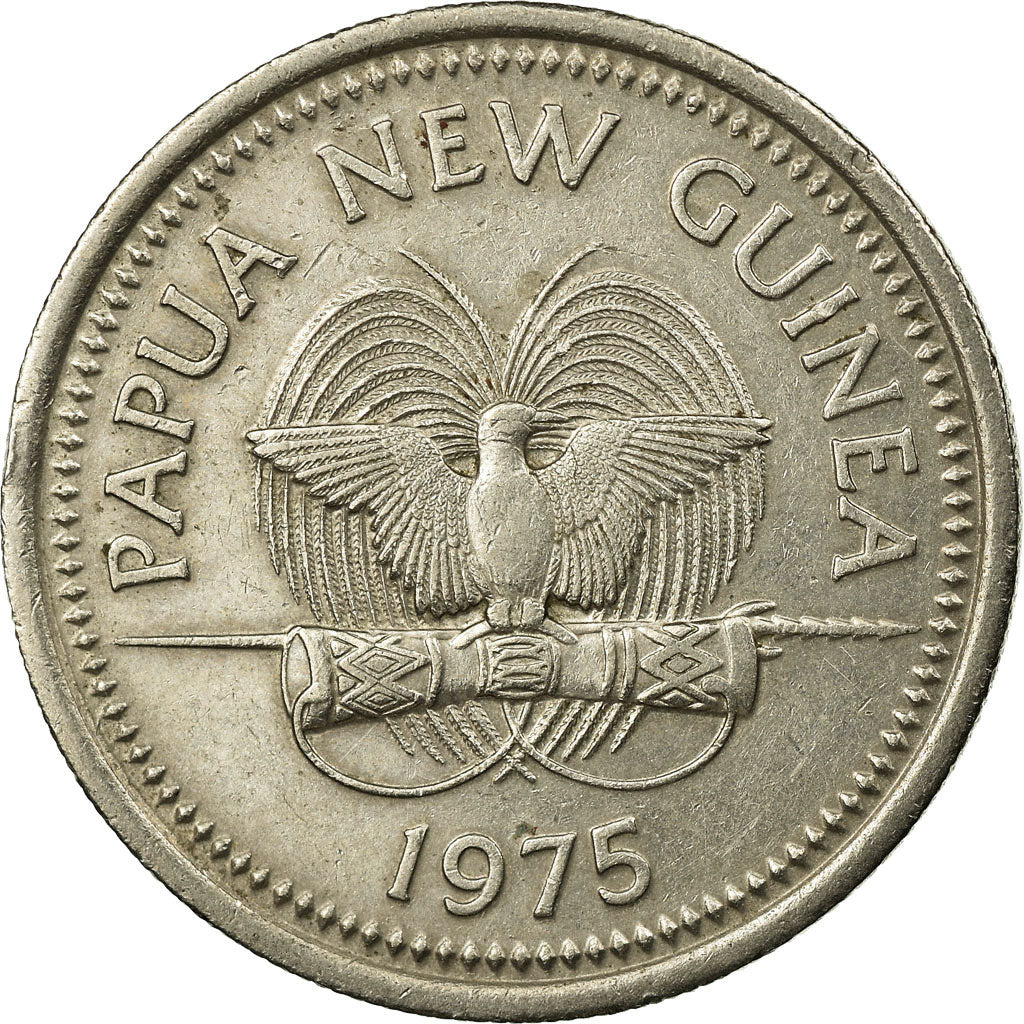 Coin Papua New Guinea 10 Toea 1975 EF(40-45) Copper-nickel KM:4 ...