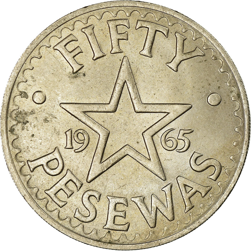 Moneta Ghana 50 Pesewas 1965 SPL- Rame-nichel KM:11 – Numiscorner.com