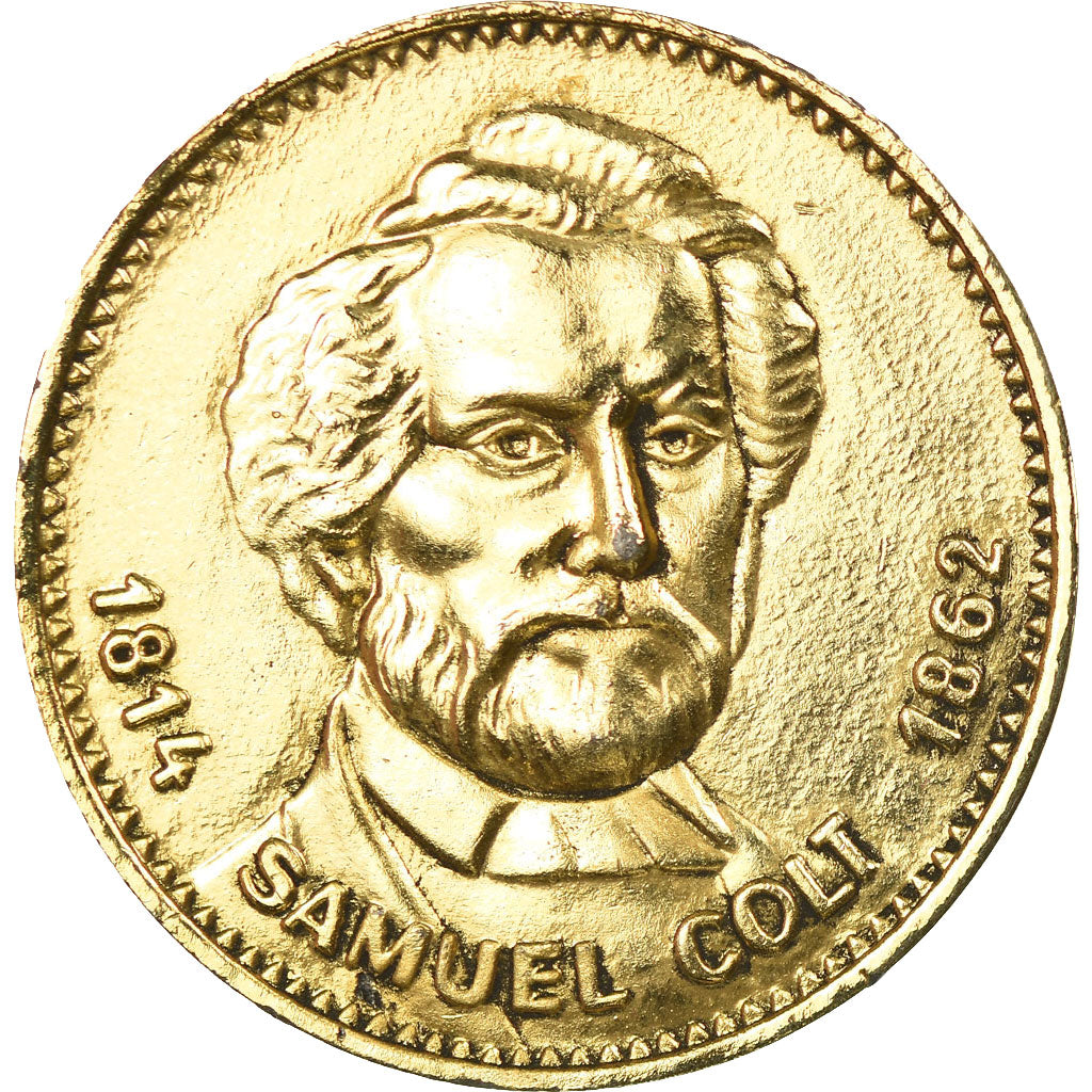 France Medal Samuel Colt Gazette des Armes MS(60-62) Copper Gilt ...