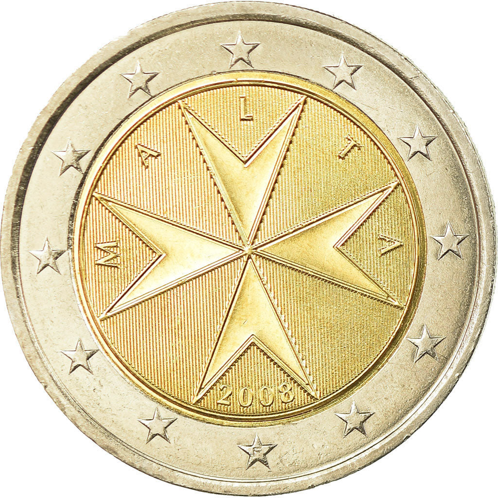 Malte 2 Euro 2008 SUP Bi-Metallic KM:132 – Numiscorner.com