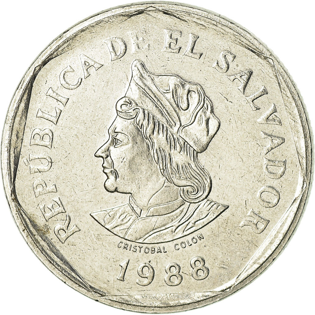Coin El Salvador Colon 1988 British Royal Mint AU(55-58) Stainless ...