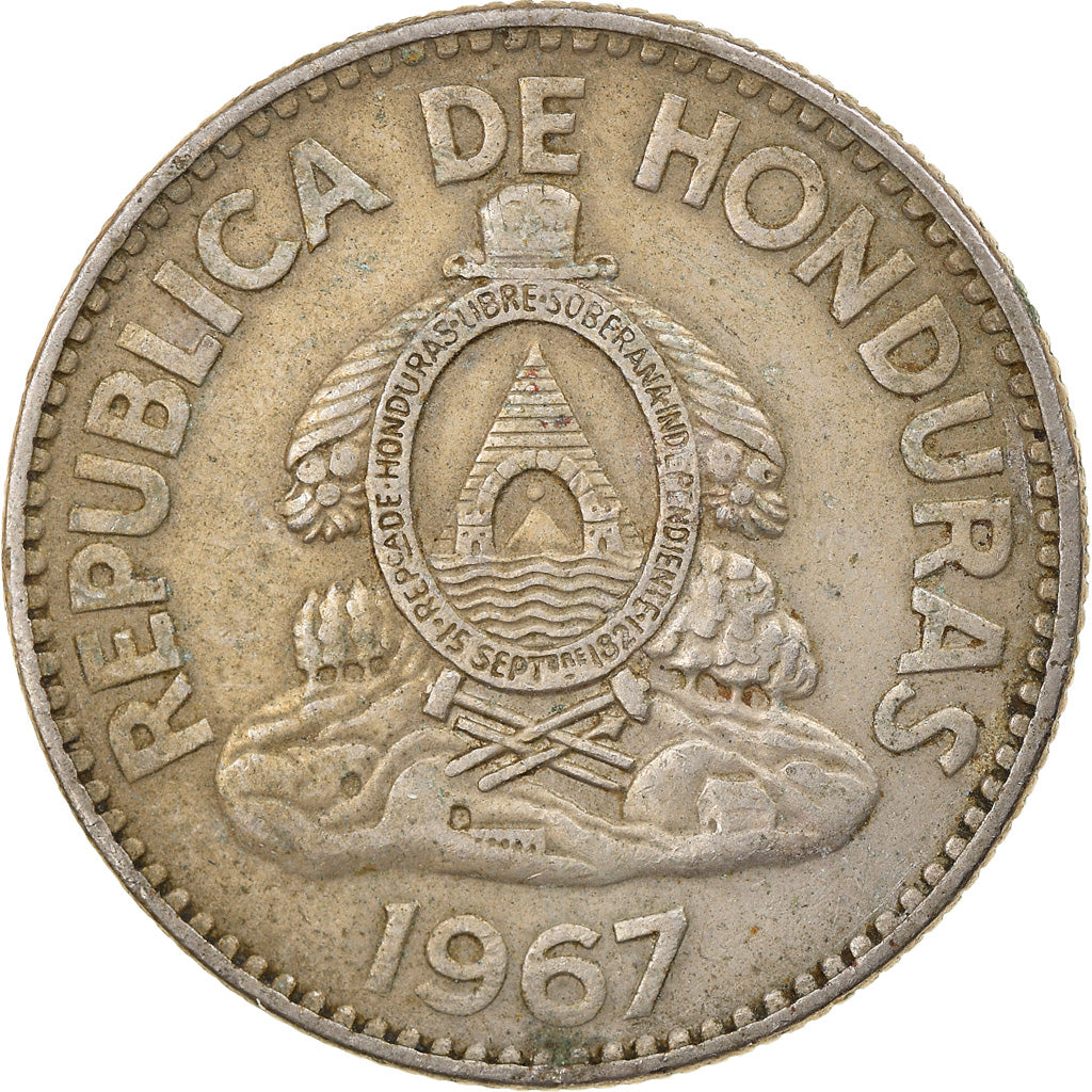 Coin Honduras 50 Centavos 1967 VF(30-35) Copper-nickel KM:80 ...
