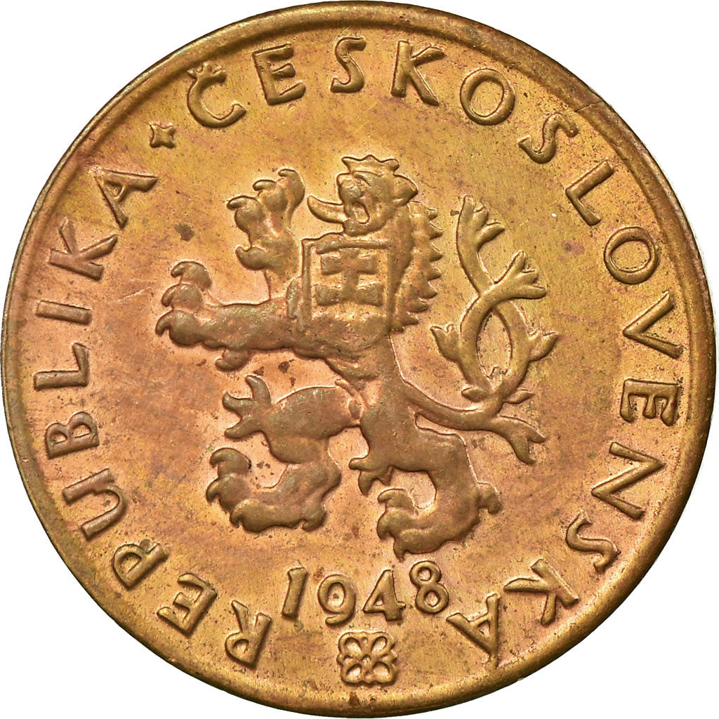 Coin Czechoslovakia 20 Haleru 1948 EF(40-45) Bronze KM:20 – Numiscorner.com