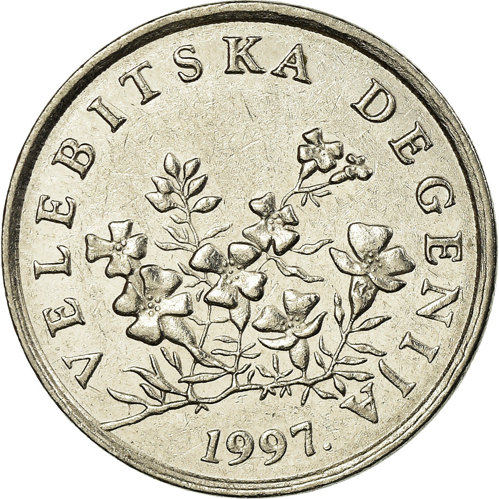 Coin Croatia 50 Lipa 1997 EF(40-45) Nickel plated steel KM:8 ...