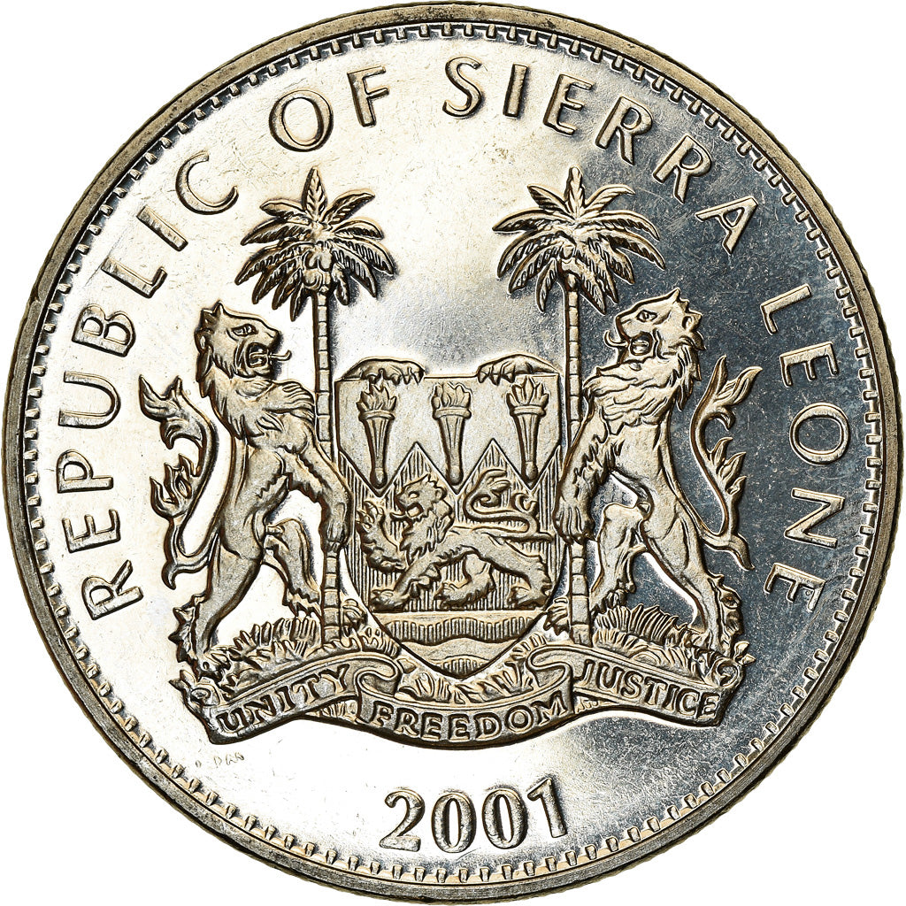 Coin Sierra Leone Dollar 2001 Pobjoy Mint The big five - Léopard MS(63 ...