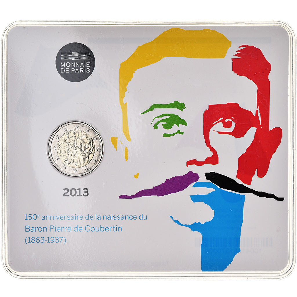 France 2 Euro Pierre de Coubertin 2013 BU FDC Bi-Metallic – Numiscorner.com