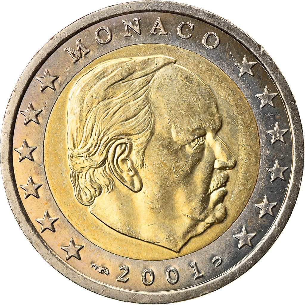 Monaco 2 Euro 2001 UNC- Bi-Metallic KM:186 – Numiscorner.com