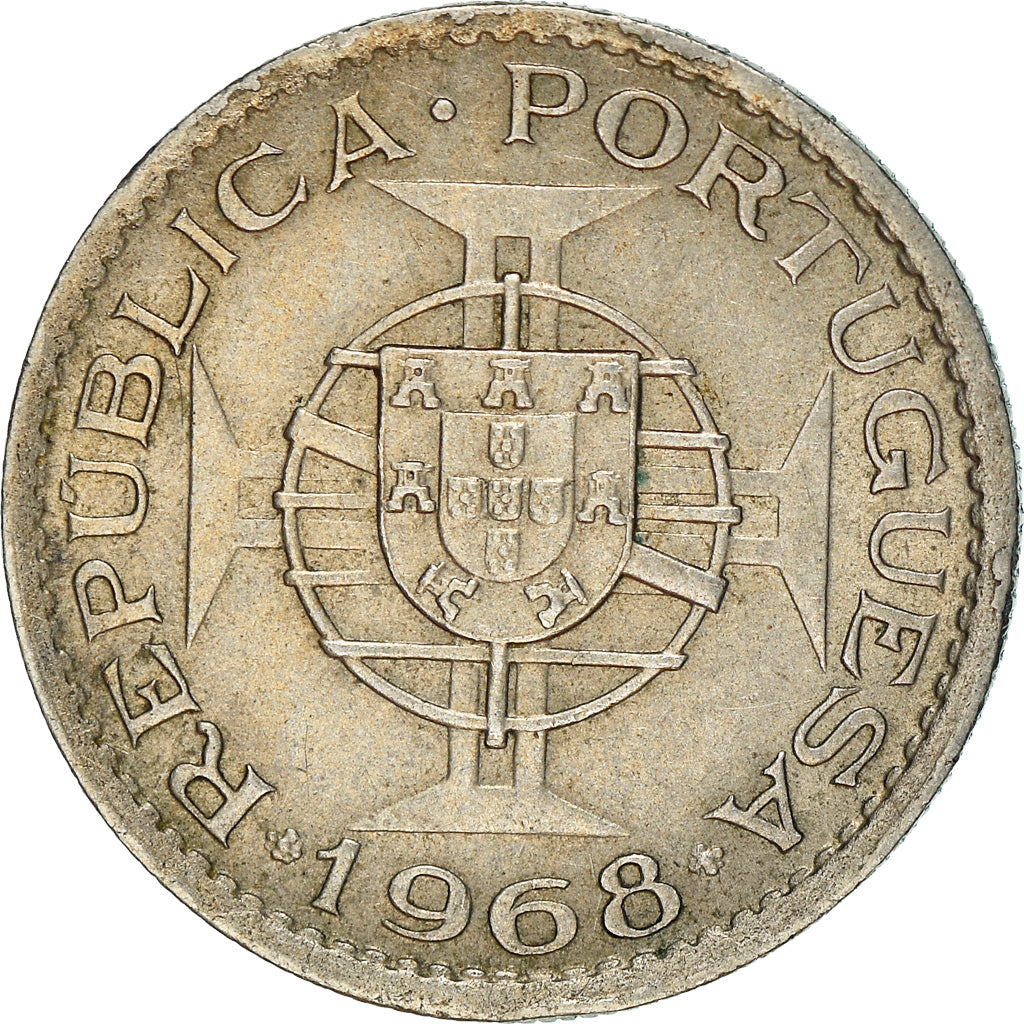 Coin Angola 2-1/2 Escudos 1968 EF(40-45) Copper-nickel KM:77 ...