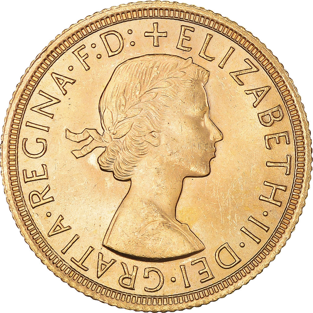 Coin Great Britain Elizabeth II Sovereign 1963 MS(63) Gold KM:908 ...