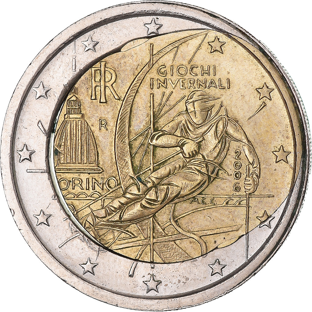 Italy 2 Euro Torino Winter Olympics 2006 Rome error misaligned core ...