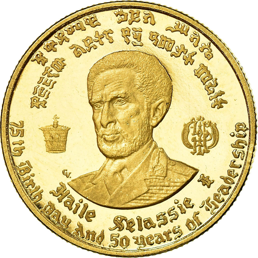 Coin Ethiopia Haile Selassie 10 Dollars 1966 Proof MS(64) Gold KM:38 ...
