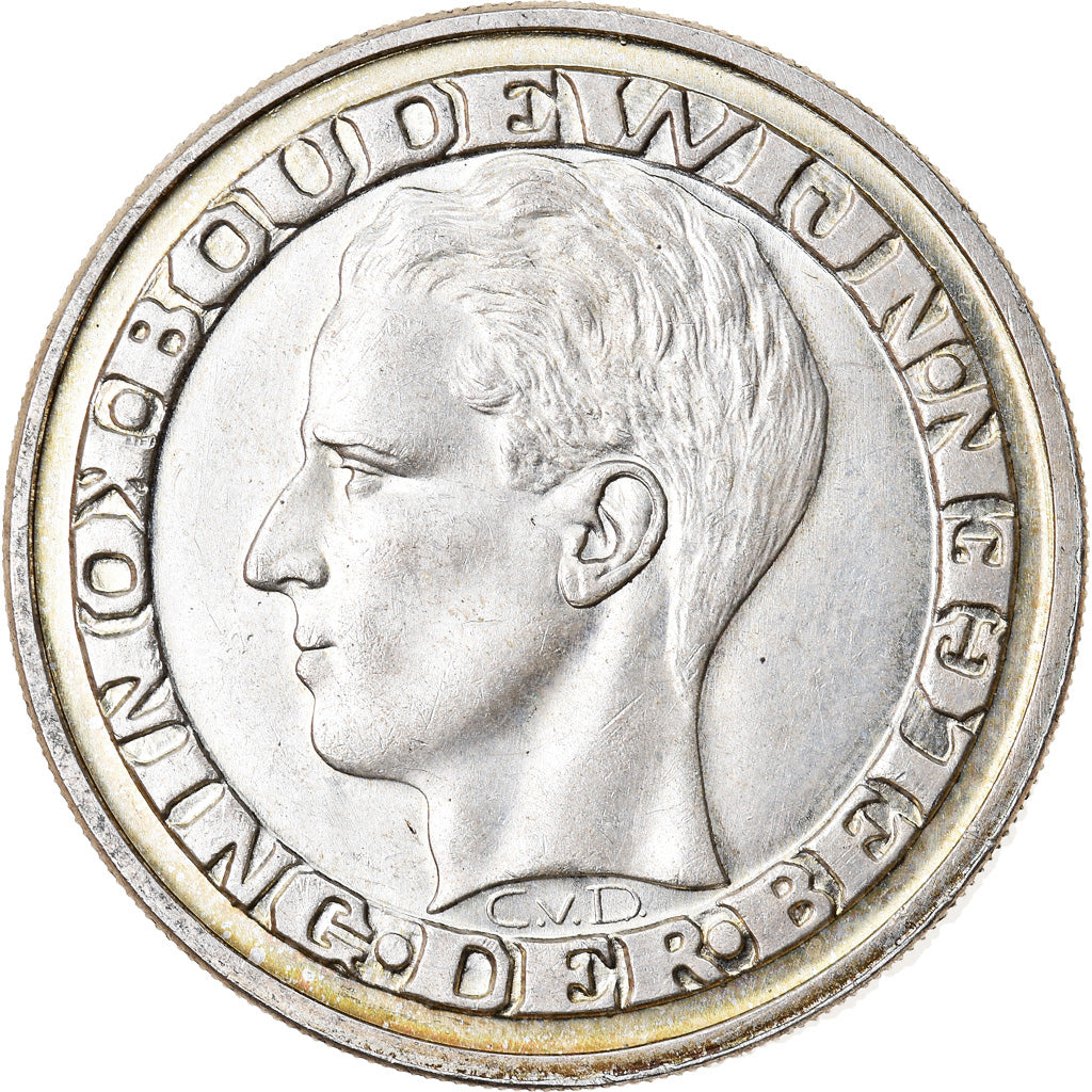 Moeda Bélgica 50 Francs 50 Frank 1958 MS(60-62) Prata KM:151.1 ...