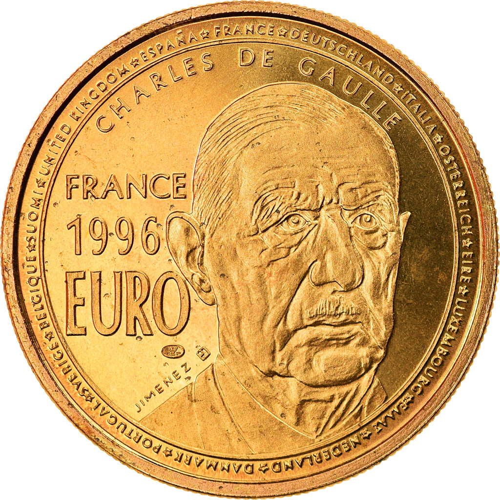 France Medal Charles De Gaulle 1 Euro Essai 1996 Jimenez MS(65-70 ...