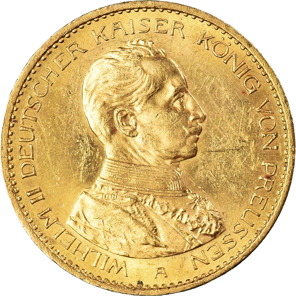 Coin German States PRUSSIA Wilhelm II 20 Mark 1914 Berlin AU(55-58 ...