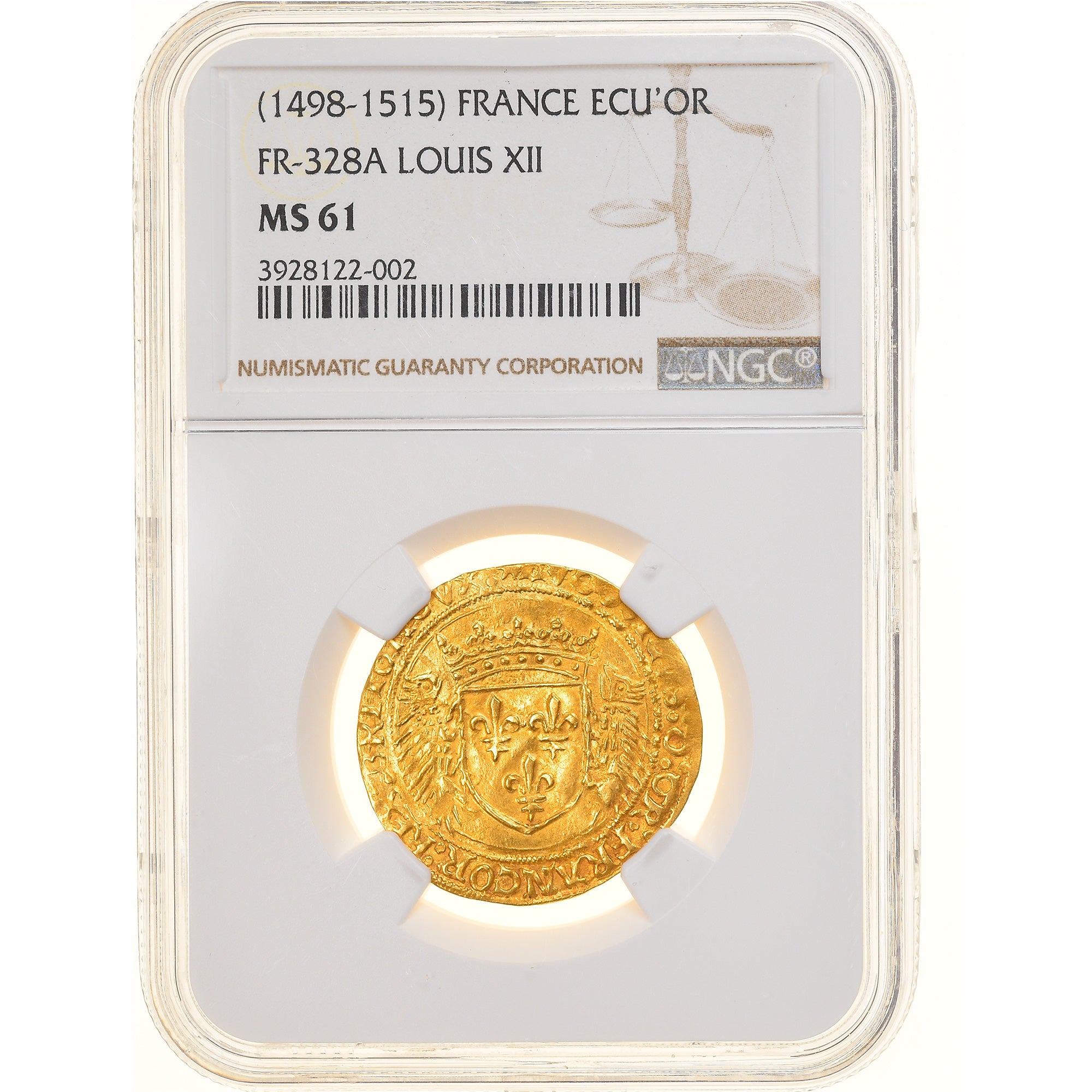 Coin France Louis XII Ecu d'or au porc-épic de Bretagne Ecu d'or ...