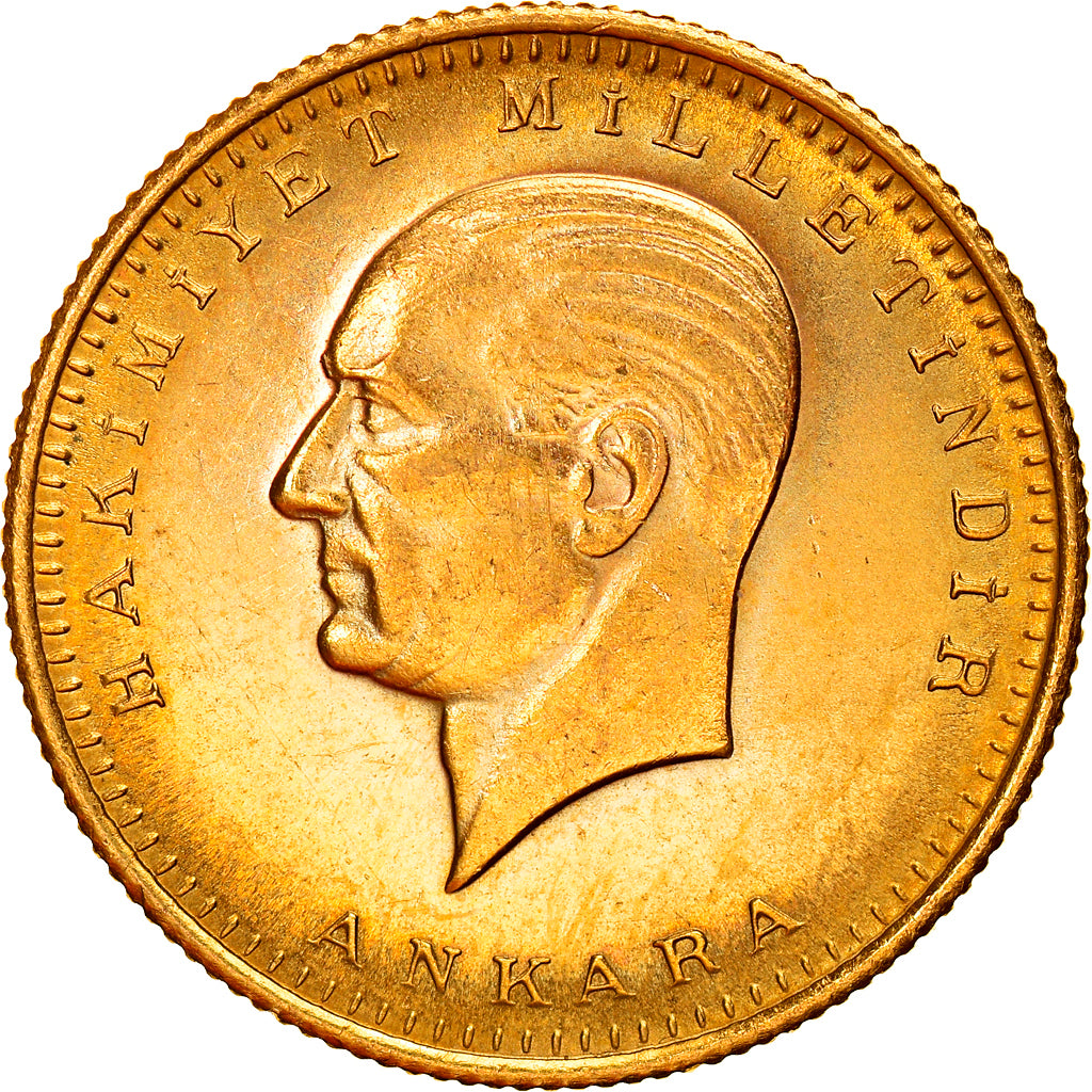 Coin Turkey Mustafa Kemal Atatürk 100 Kurush 1969 Ankara AU(55-58) Gold ...