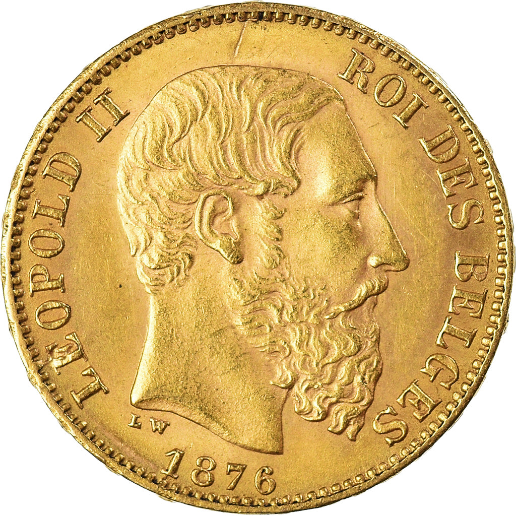 Munten België Leopold II 20 Francs 20 Frank 1876 ZF+ Goud KM:37 ...