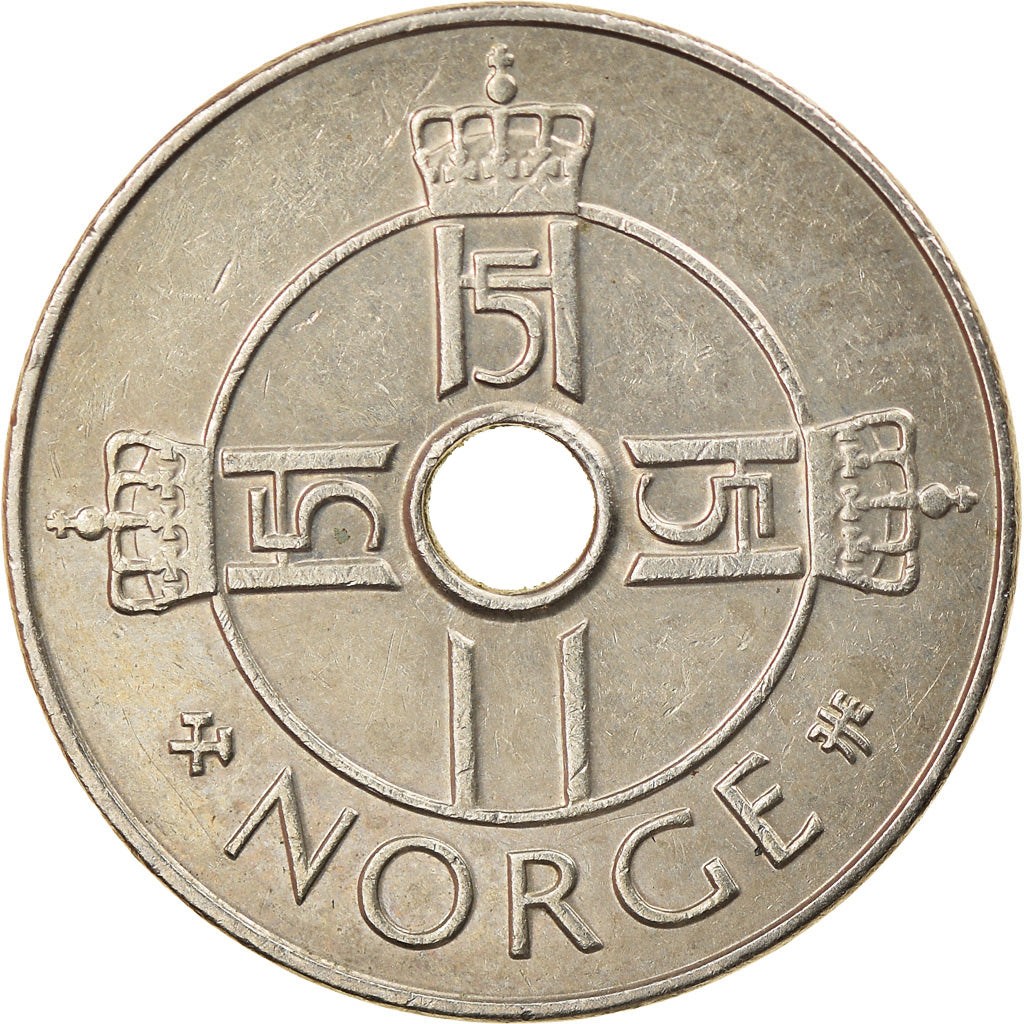 Coin Norway Harald V Krone 1997 AU(55-58) Copper-nickel KM:462 ...