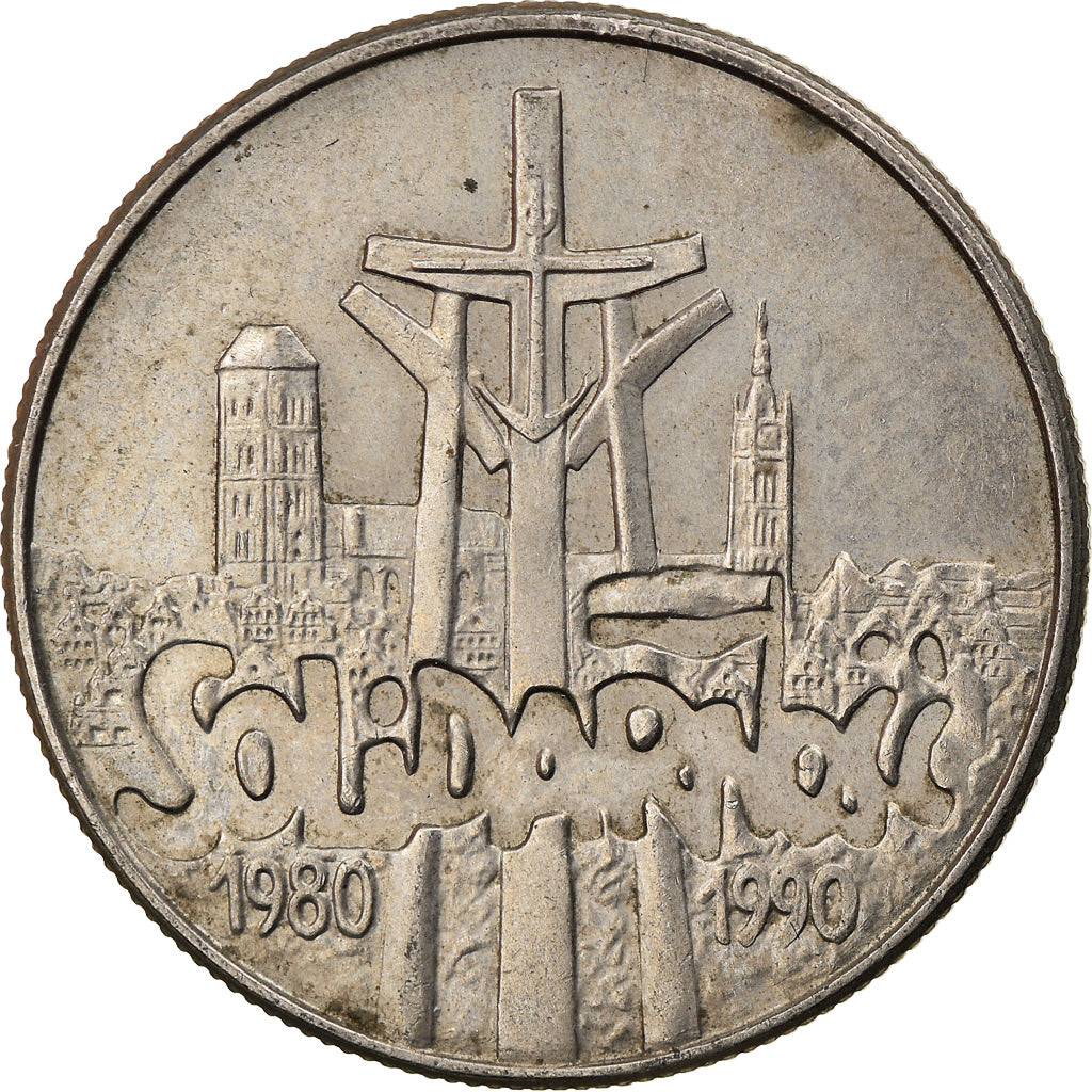 Moneda Polonia 10000 Zlotych 1990 Warsaw BC+ Cobre - níquel KM:195 ...