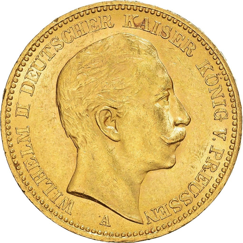 Coin German States PRUSSIA Wilhelm II 20 Mark 1906 Berlin AU(55-58 ...
