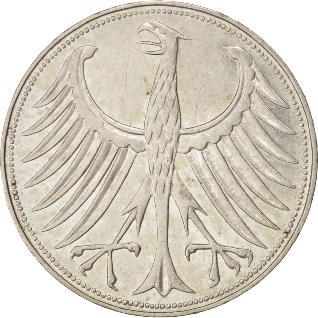 GERMANY - FEDERAL REPUBLIC 5 Mark 1956 Stuttgart AU(50-53) Silver KM ...